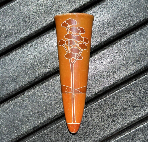 WELLER POTTERY MARENGO ORANGE LUSTER 7 1/2" WALL POCKET | eBay