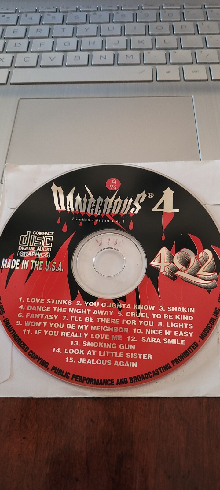 VOLUME 4 DANGEROUS SONGS KARAOKE CDG DISC | eBay