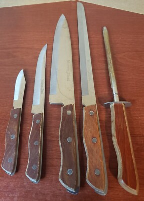MAXAM STEEL KNIVES JAPAN CHEF KNIFE 9" STEEL SHARPENER VINTAGE (LOT OF ...