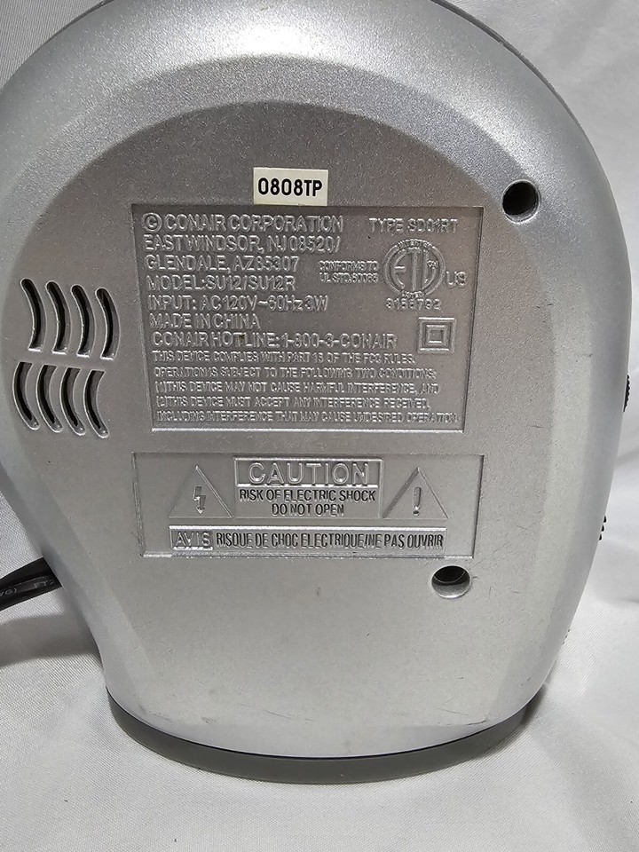 Conair Sound Therapy Sleep Machine SU-12 With Light 10 Sounds Soothing ...