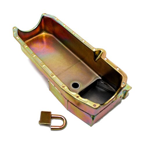 SBC Small Block Chevy 2 Piece Rear Main Zinc Oil Pan w/ Pickup 7qt ...