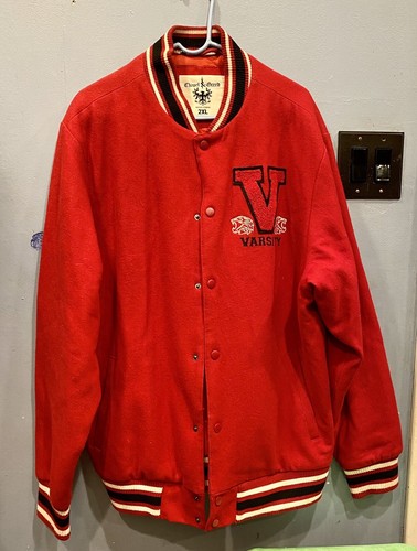 Vintage Men’s Varsity Jacket Mens Red Wool USA Sz 2XL | eBay