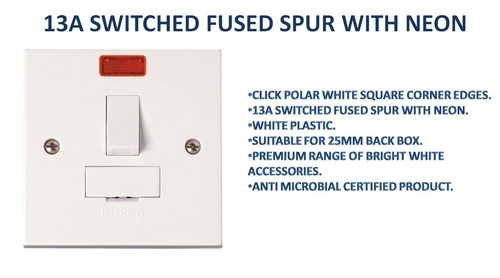 Polar 13A 20A 45A Switched Socket Outlet Cooker Plate Fused Spur with ...