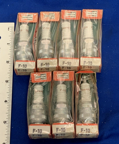 Lot of 7 - VINTAGE F-10 CHAMPION SPARK PLUGS NOS USA F10 | eBay