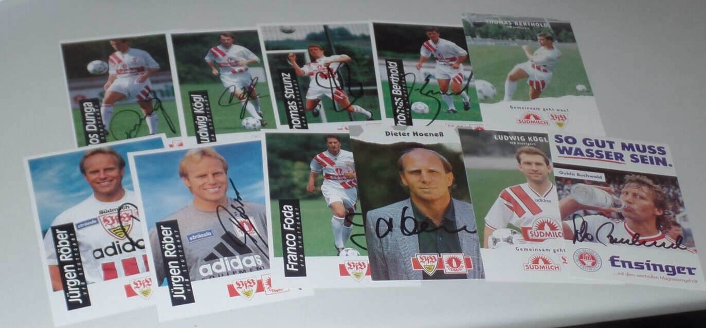 11x Vfb Stuttgart *Dunga and others*, original signed autograph cards ...