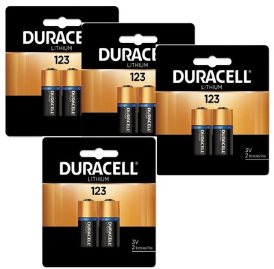 Duracell DL123A, CR123A 3V Lithium Battery X 8 Pack BRAND NEW RETAIL ...