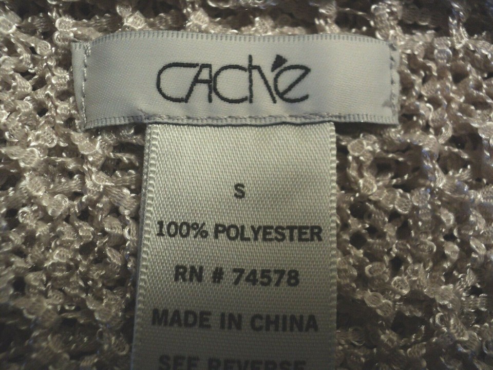 Cache Size S-L Oversized Cardigan Sweater Beige Open Tape Knit Shawl ...