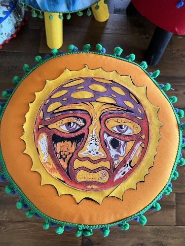 orange SUBLIME SUN handmade footstool | eBay