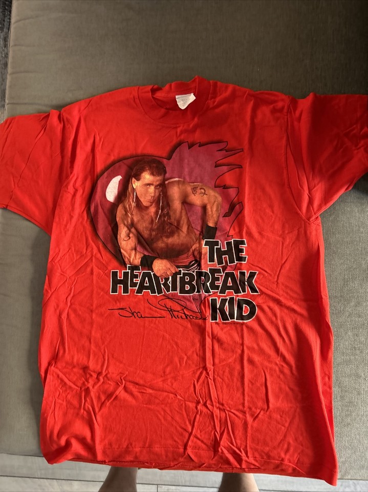 Vintage WWF Shawn Michaels HBK The Heartbreak Kid!! WWF Logo Grail Sz ...