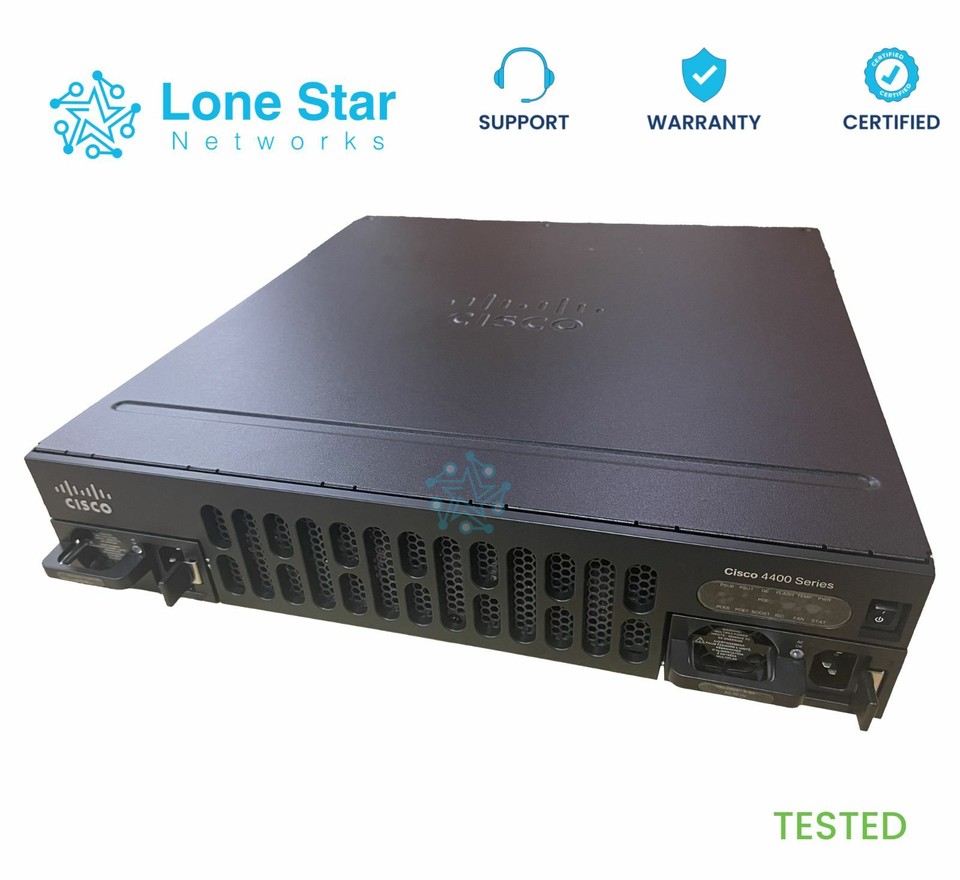 Cisco ISR4451-X/K9 4451 Integrated Services 4-Port Gigabit Wired w/ AC ...