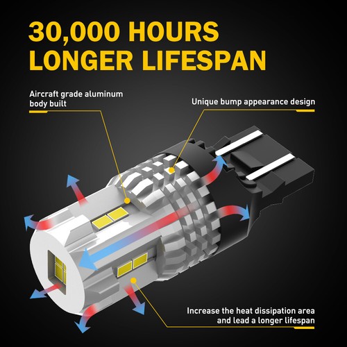 AUXITO 992 W21W 7443 LED Reverse Back Up Light Bulbs Kit DRL 2400LM ...