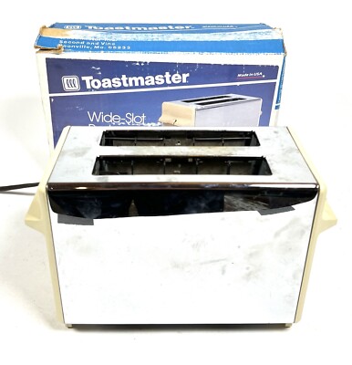 Vintage Toastmaster B685A 2 Slice Toaster Beige & Chrome Wide Slots - W ...