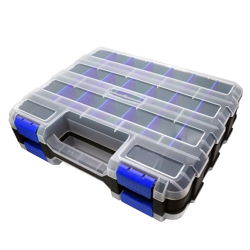 Tools Organizer Box Small Parts Storage 50-Compartment Double Side Blue ...