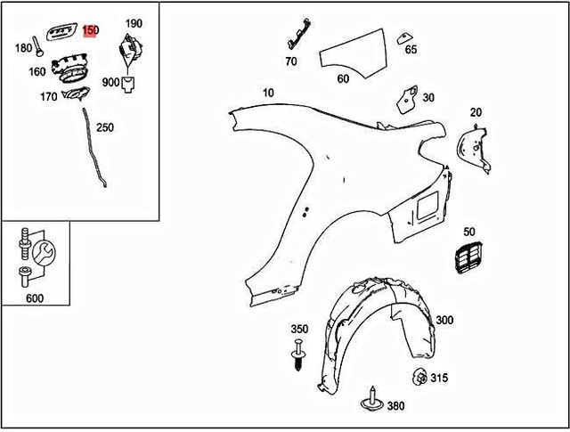 Genuine Mercedes-Benz Fuel Door 2227570006 OEM for sale online | eBay