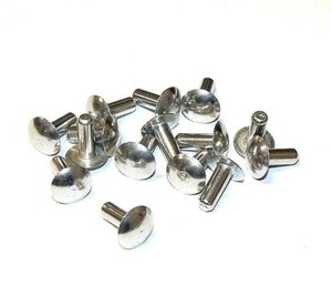 3/16" x 1/2" Full Brazier Head Solid Aluminum Rivet - 2117 T4 (Hard ...