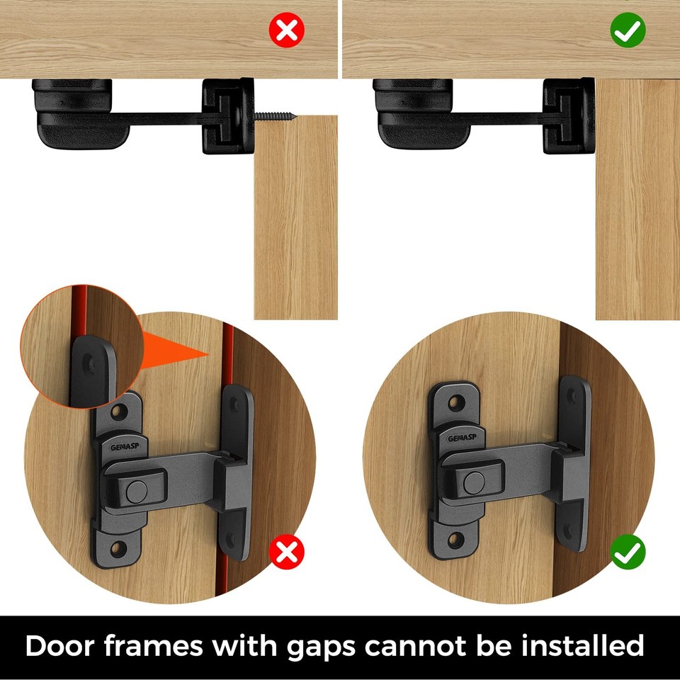 Door Lock Latch 90 Degree Flip Barn Door Lock Secure Portable Hook Lock ...