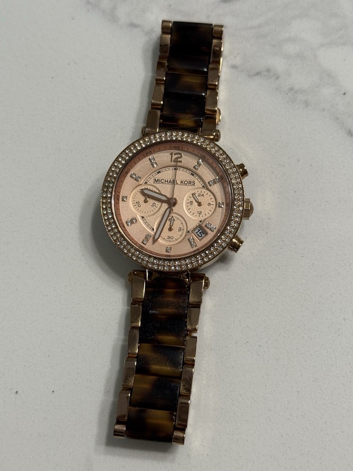 MICHAEL KORS ladies Leopard Color Watch PRE OWNED | eBay