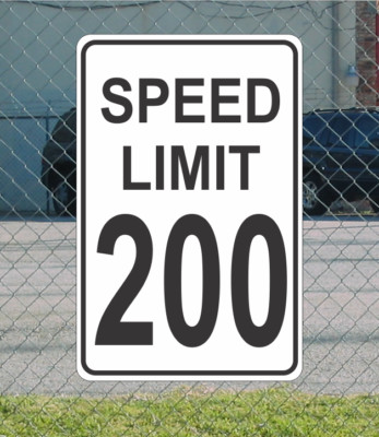 Speed Limit 200 Metal Sign for Street Road Highway Parking Lot 12"x18 ...
