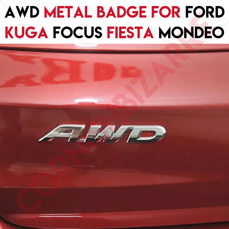 SILVER AWD METAL BADGE ALL WHEEL DRIVE FOR FORD KUGA FOCUS FIESTA ...