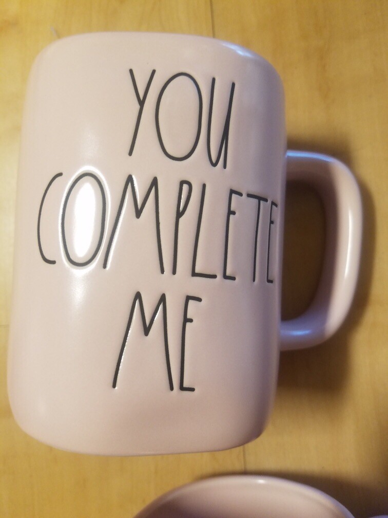 Rae Dunn Pink “YOU COMPLETE ME” Mug-Valentines 2021 Light Pink Color | eBay