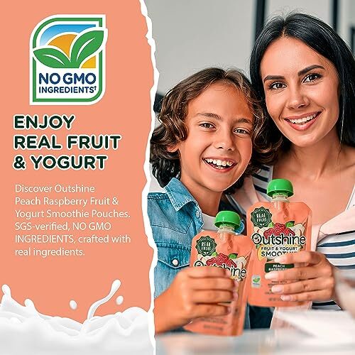 Outshine Peach Raspberry Yogurt Smoothie Pouches - Fruit Pouches Ready ...