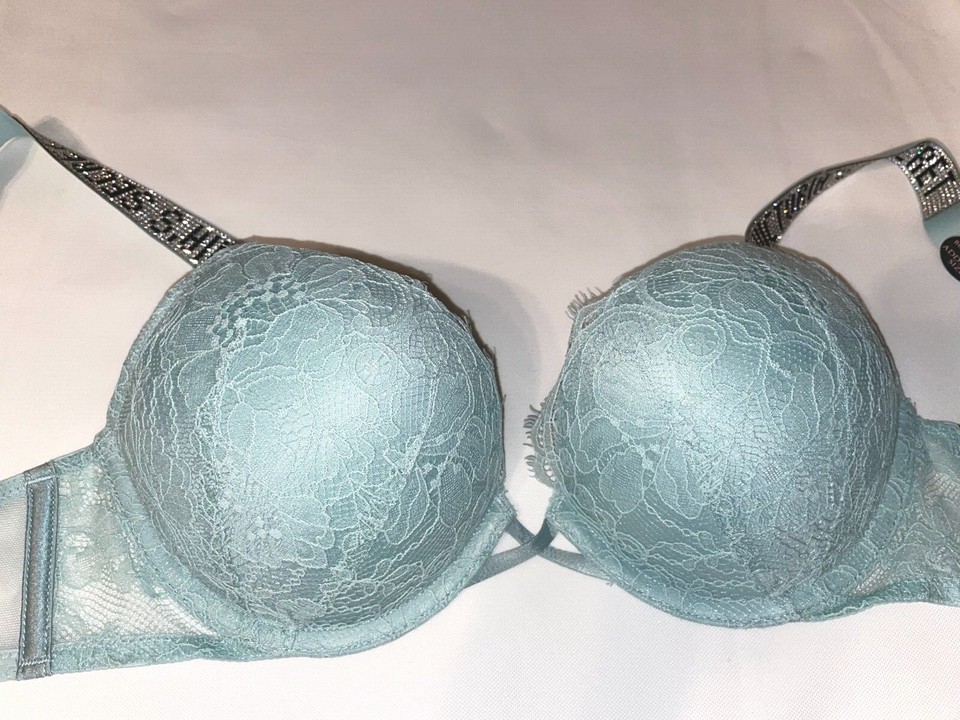 VICTORIA SECRET BOMBSHELL BRA ADD 2 CUP PLUNGE Super Push UP NEW Shine ...