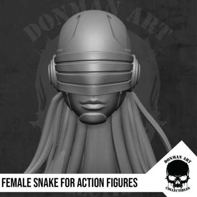 Female Snake Eyes Dawn Moreno custom printed replacement head for GI ...