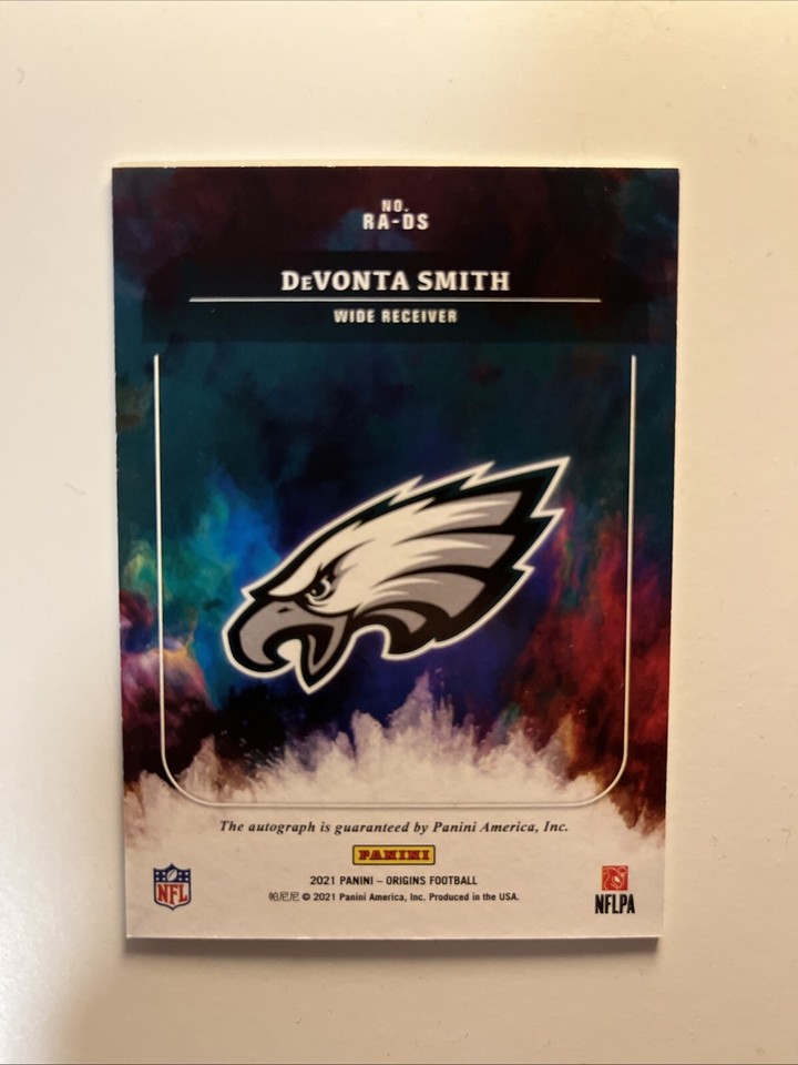 DeVonta Smith Rookie ON CARD AUTO Rc 2021 Panini Origins Philadelphia ...