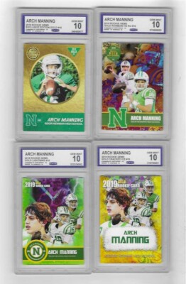 (4) 2019 ARCH MANNING RAINBOW GOLD ISDOR NEWMAN HS LE ROOKIE DIFFERENT ...