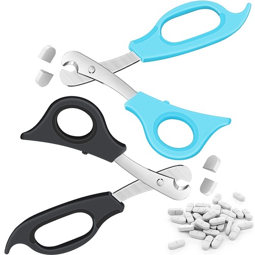 Scissors-Shaped Pill Cutter Splitter for Small or Large Pills Ergonomic ...
