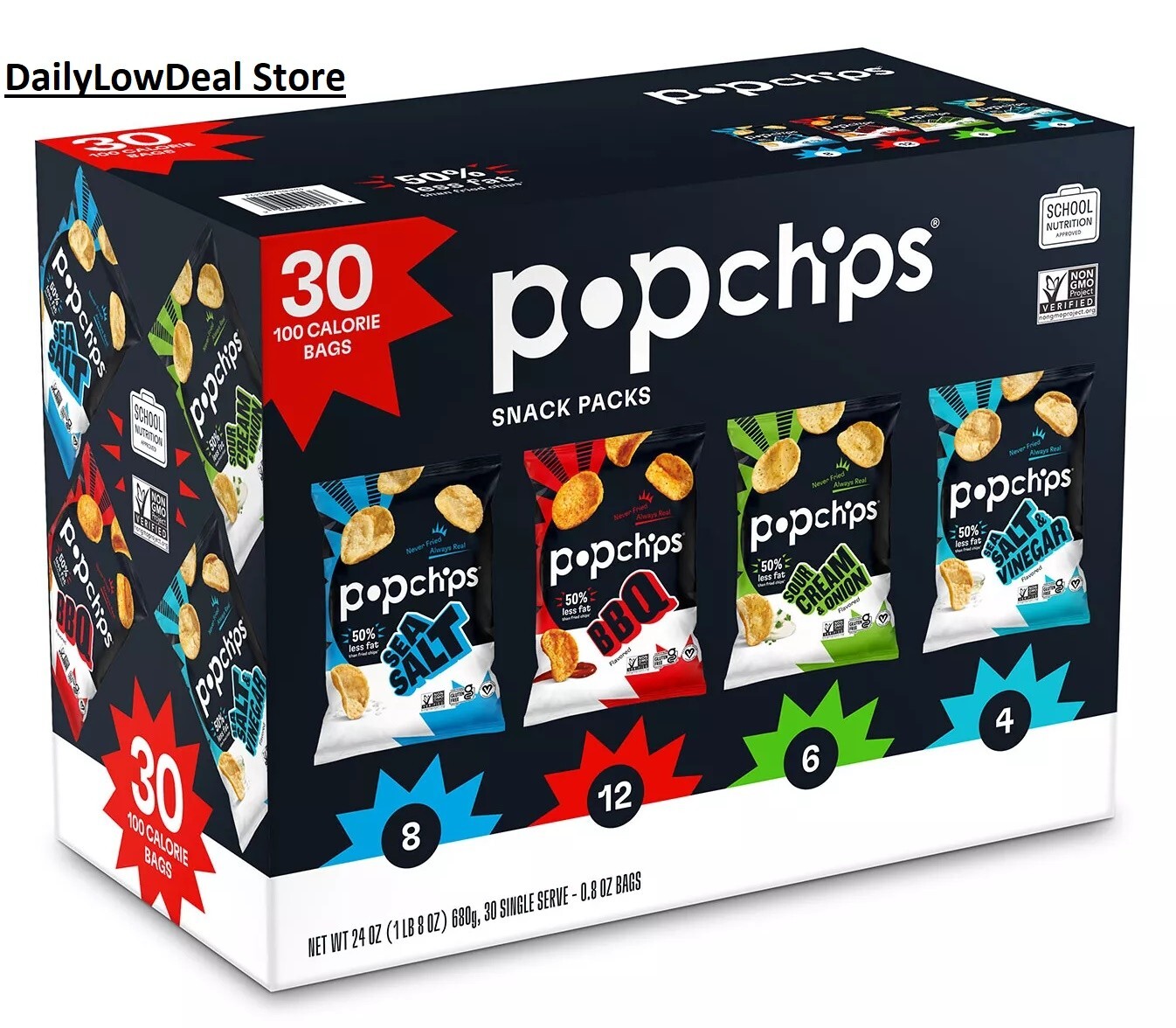 30 PACK Popchips Variety Box (0.8 oz Bags) FRESH&FAST SHIPPING! | eBay