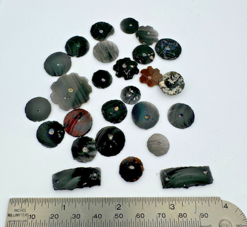 PRE-COLUMBIAN DRILLED OBSIDIAN DISC BEADS COLIMA MEXICO LOT OF 25 | eBay