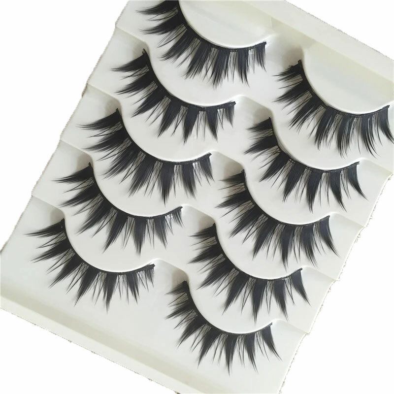 5/10Pairs False Eyelashes Lash Extension Cross Messy Daily Eye Makeup ...