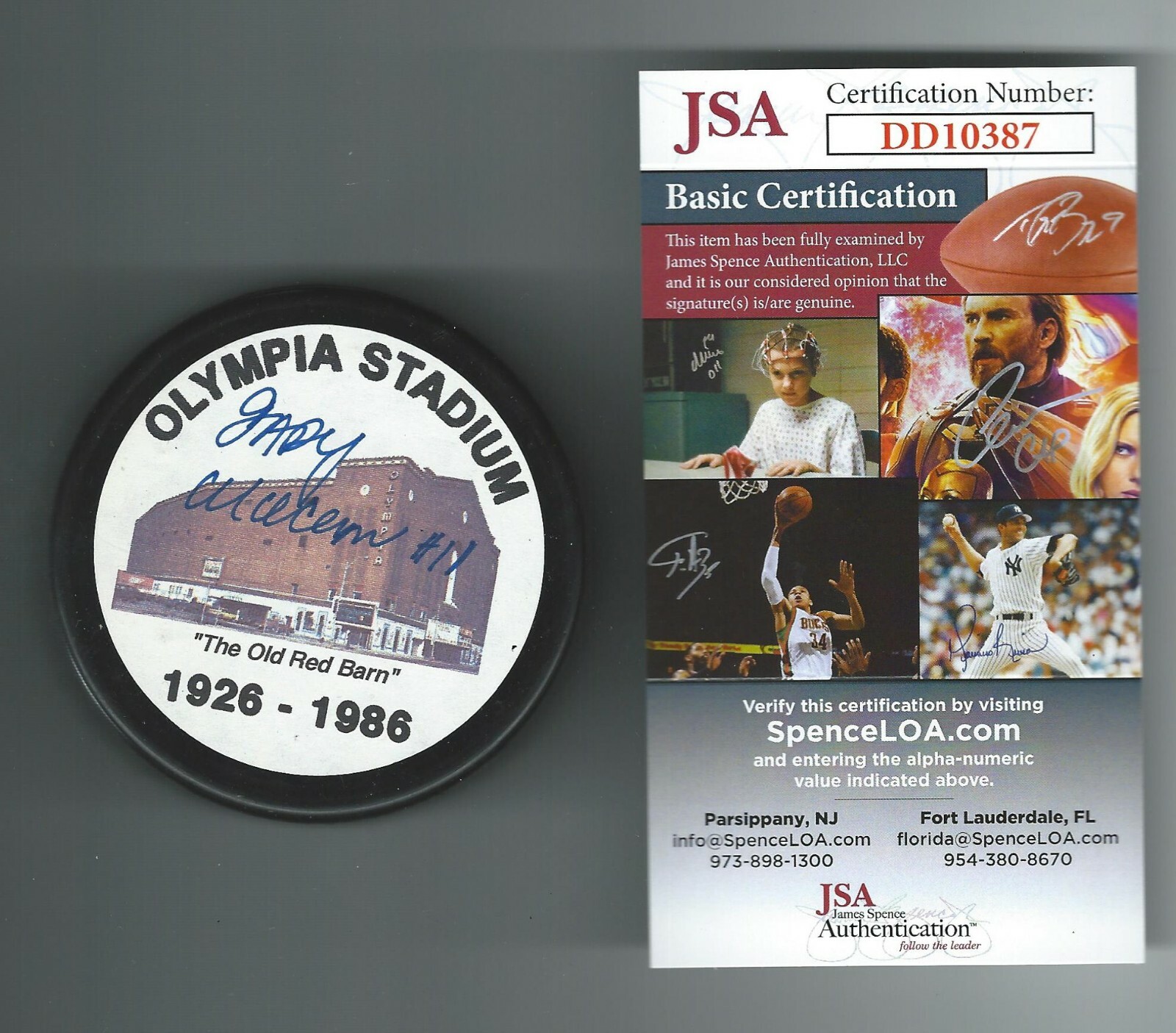 Gary Aldcorn Signed Detroit Red Wings Olympia Stadium Puck JSA ...