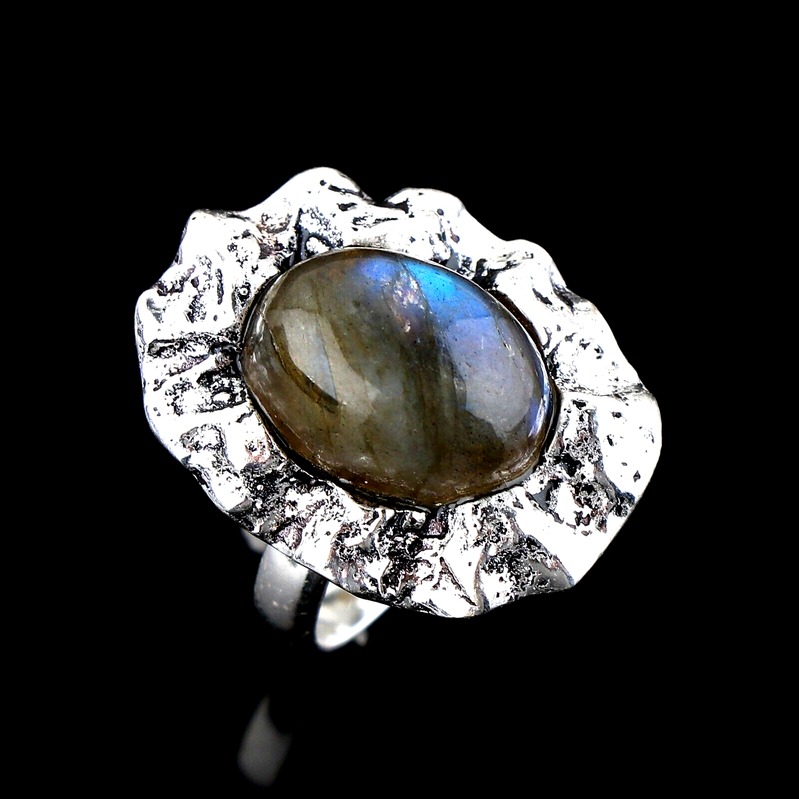 Natural Labradorite Gemstone Handmade Ring, 925 Sterling Silver Ring, Adjustable | eBay