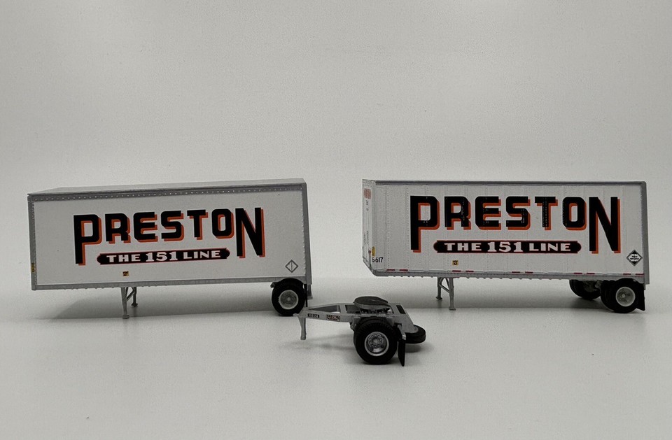 HO Athearn 91049 Preston Two 28’ Wedge Truck Trailers & Dolly | eBay
