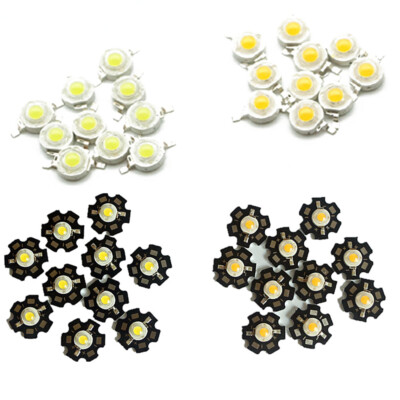 10-100Pcs Epistar High Power 3W LED Chips 20mm Star PCB Diode Warm ...