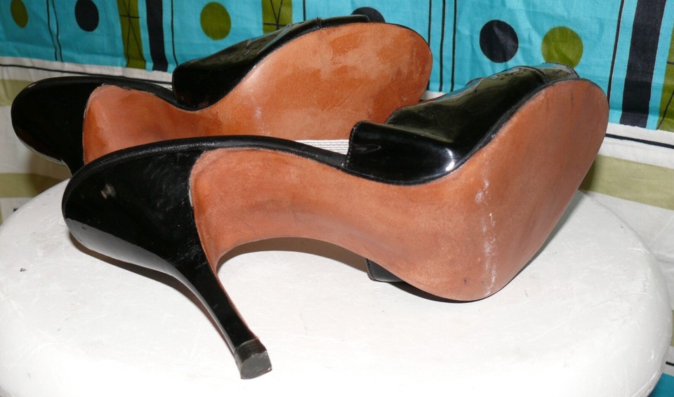 1950 Amano bootier Springolators 4" Heel Pin-up Black Patent Leather 6 ...