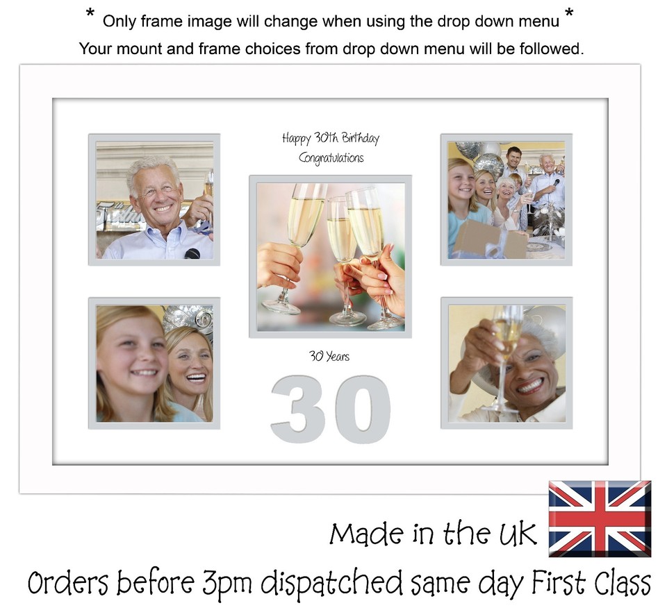 30th Birthday Photo Frame 4"x4" x4 and 5"x5" Photo by Photos in a Word ...