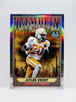 Jaylen Wright 2023 Bowman Chrome University Ramblin Man Insert RC #RM-12 | eBay