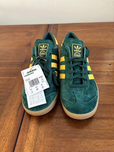 Adidas Original Hamburg Trainers 9.5UK GREN/YELLOW | eBay UK