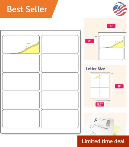 2x4 Printable White Sticker Labels - Laser/Inkjet - Self Adhesive ...