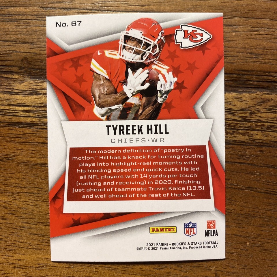 Tyreek Hill 2021 Panini Rookies & Stars Base Card #67 Kansas City ...