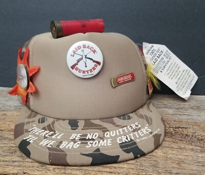 VTG Camo Laid Back Hunting Cap Funny Snapback Trucker Hat 1989 Retro ...