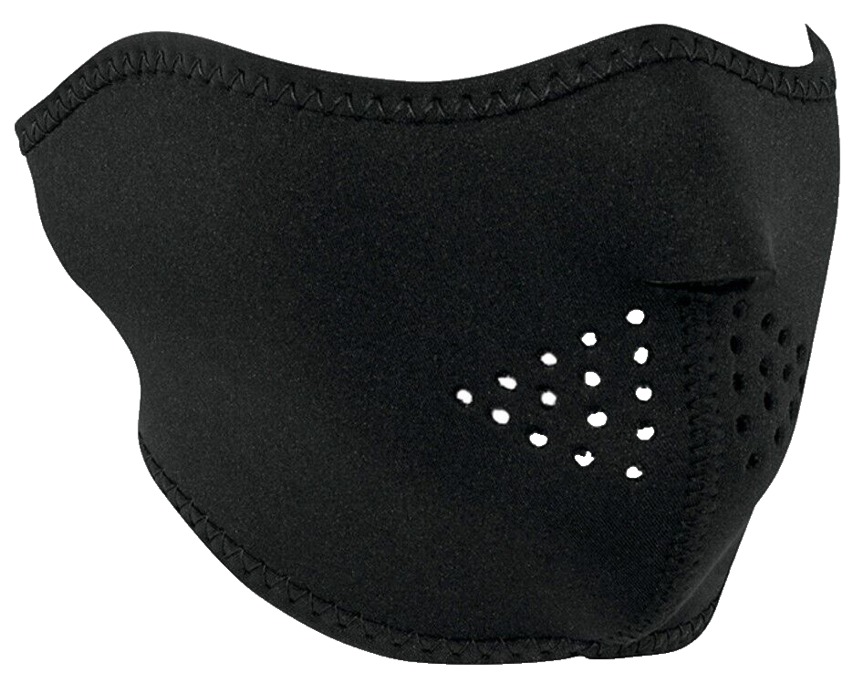 Zan Headgear Black Neoprene Half Face Mask Motorcycle Snowboarding Ski ...