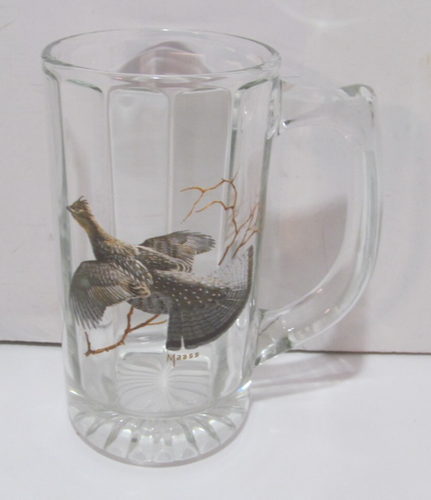 David Maass Wildlife Artist RUFFED GROUSE Clear Glass Beer Stein Mug | eBay