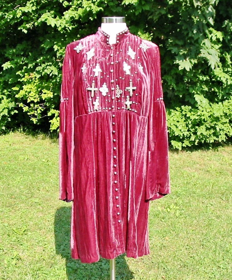 Double D Ranch Plum Velvet Coptic Cross Duster EUC Me… - Gem