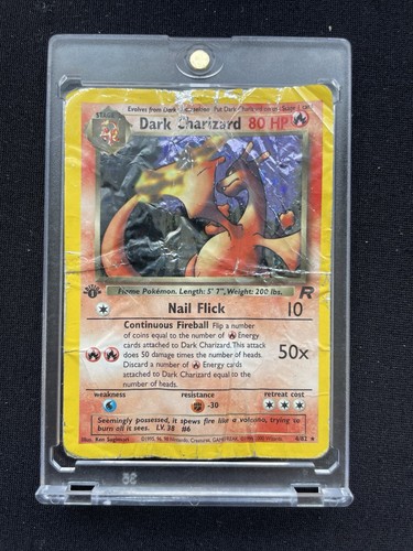 2000 Pokemon Team Rocket DARK CHARIZARD 1ST EDITION HOLO! WASHING ...