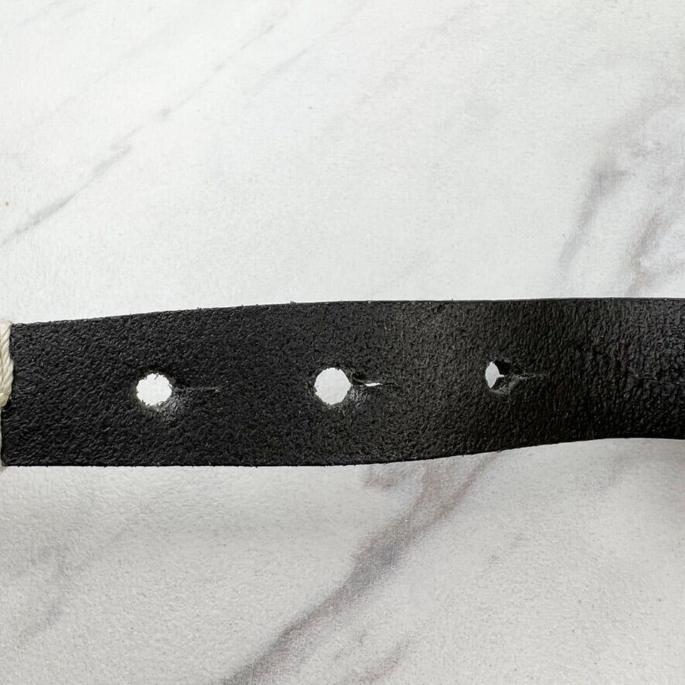 Marc Cain Black Leather Silver Chain Belt Size N6 L/XL - NWT | eBay