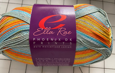 Ella Rae Phoenix DK Prints Pure Mercerized Cotton #3 Color #30 Tuti ...